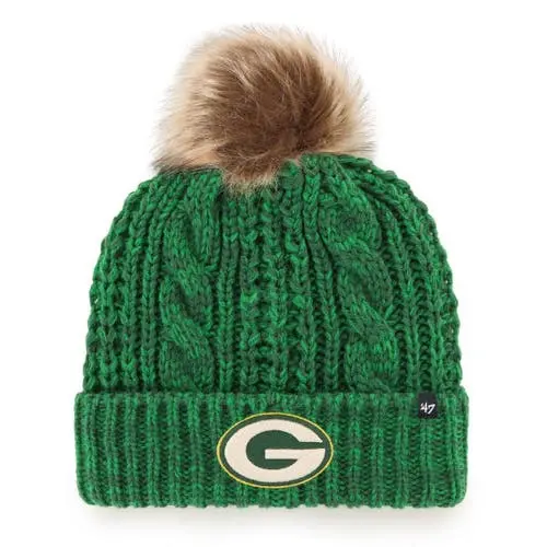 '47 Bay Packers Logo Meeko Cuffed Knit Hat With Pom - Green