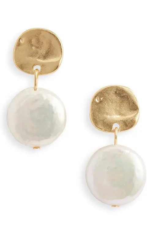 KARINE SULTAN Cultured Pearl Drop Earrings - Gold