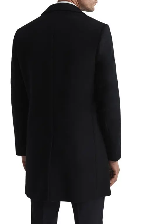 REISS Gable Wool-blend Overcoat - Black