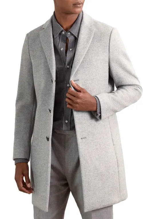 REISS Gable Wool-blend Overcoat - Soft Grey