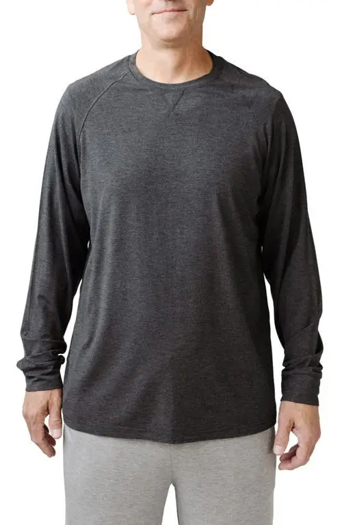 Cozy Earth Stretch Long-sleeve Crewneck T-shirt - Charcoal