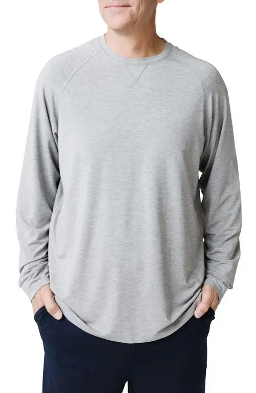 Cozy Earth Stretch Long-sleeve Crewneck T-shirt - Heather Grey