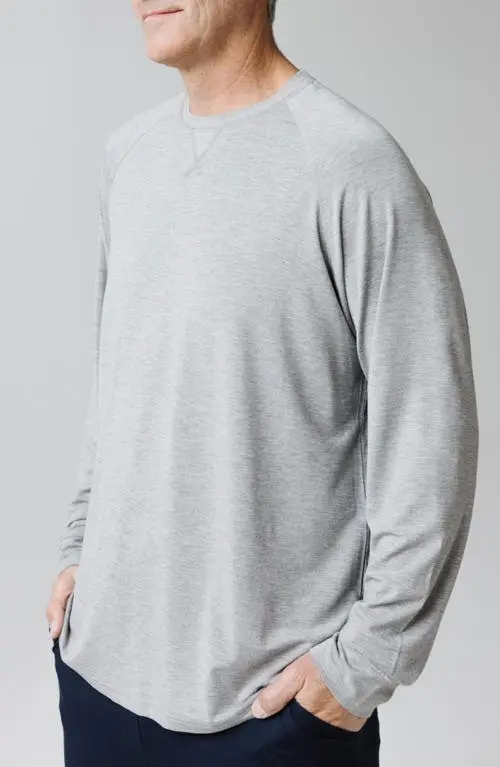Cozy Earth Stretch Long-sleeve Crewneck T-shirt - Heather Grey