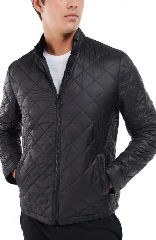 Barbour Harrington Quilted Jacket - Black/grey Stone Tartan