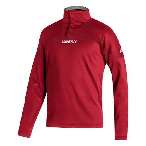 Adidas Louisville Cardinals Quarter-snap Jacket - Red