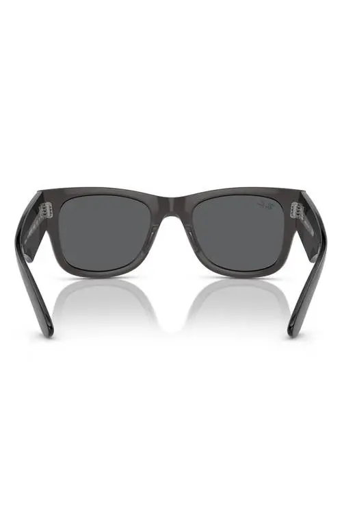 Ray-ban Mega Wayfarer 51mm Square Sunglasses - Transparent Black/grey