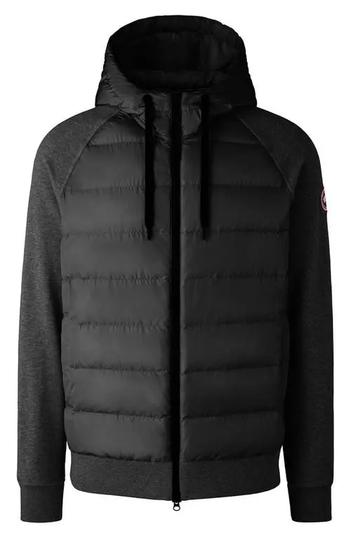 Canada Goose Hybridge Huron Hooded Down Sweatshirt Jacket - Black