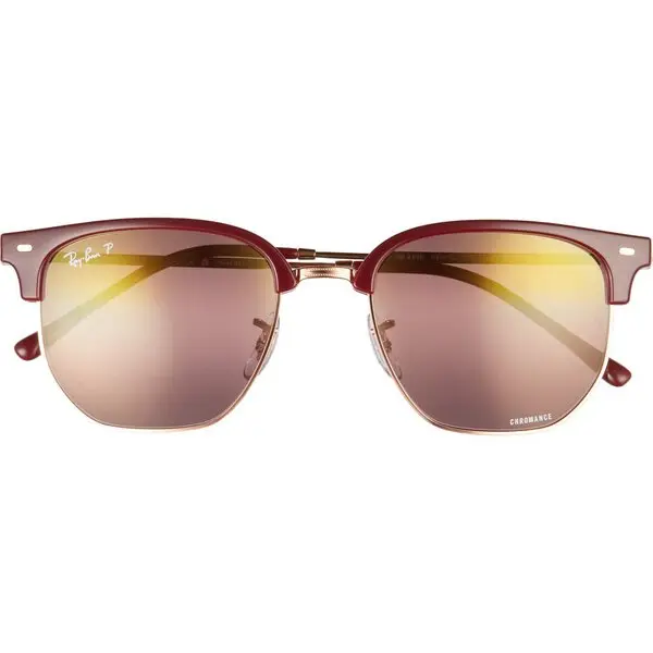 Ray-ban Clubmaster 53mm Polarized Square Sunglasses - Bordeaux