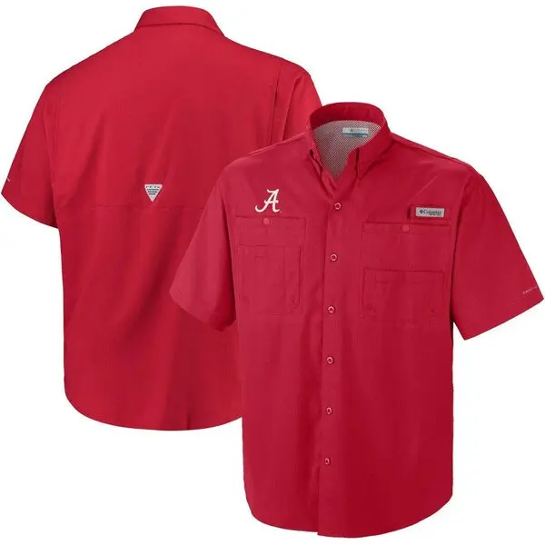 Columbia Alabama Tide Big & Tall Collegiate Tamiami Button-down Shirt - Crimson