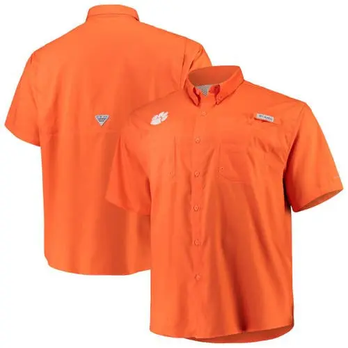 Columbia Clemson Tigers Big & Tall Collegiate Tamiami Button-down Shirt - Orange