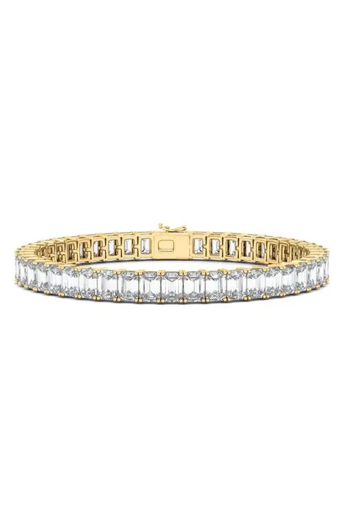 HAUTECARAT Emerald Cut Lab Grown Diamond Tennis Bracelet - 18k Yellow Gold