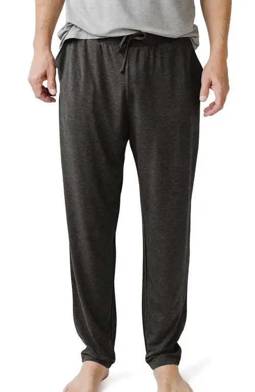 Cozy Earth Tie Waist Stretch Knit Pajama Pants - Charcoal