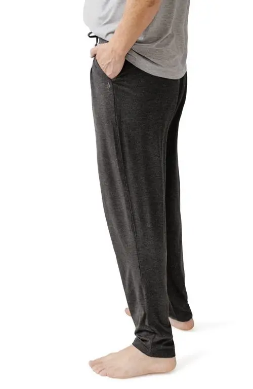 Cozy Earth Tie Waist Stretch Knit Pajama Pants - Charcoal
