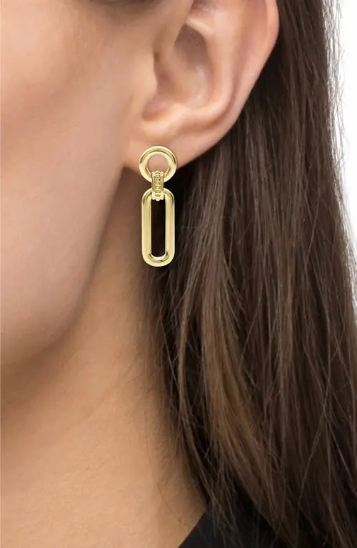 Lagos Signature Caviar Smooth Link Drop Earrings