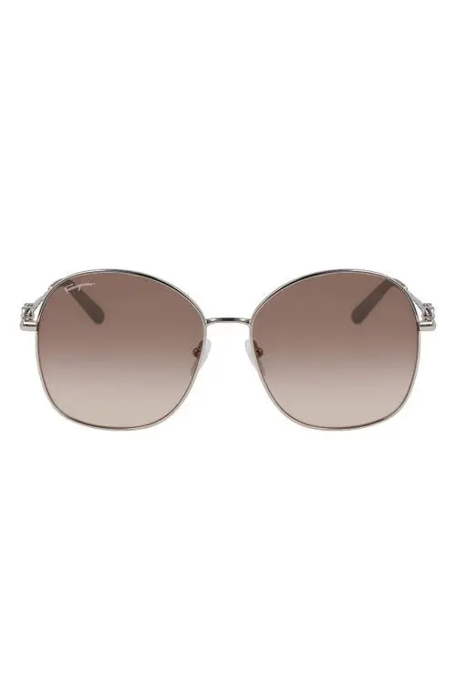 FERRAGAMO 59mm Gradient Sunglasses - Gold/brown Sand Gradient