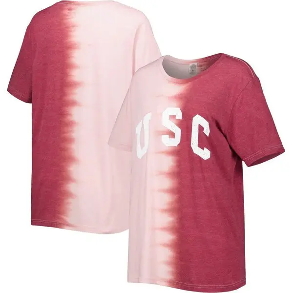GAMEDAY COUTURE Usc Trojans Find Your Groove Split-dye T-shirt - Cardinal