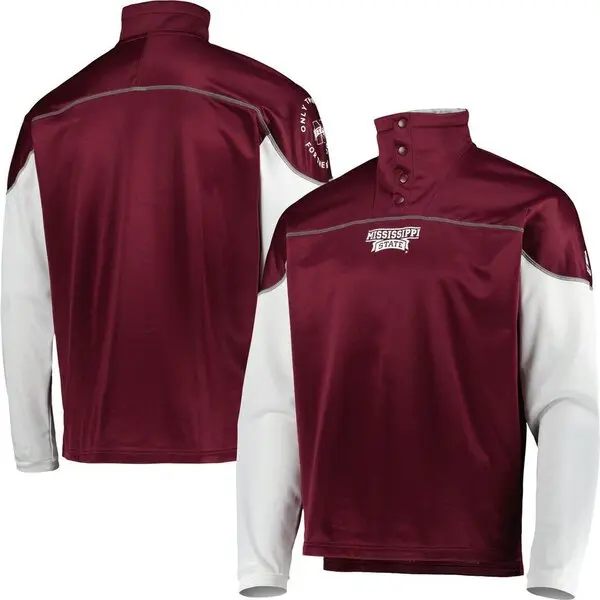 Adidas Mississippi State Bulldogs Quarter-snap Jacket - Maroon
