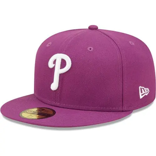 New Era Grape Philadelphia Phillies Logo 59fifty Fitted Hat