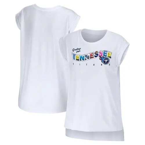 WEAR BY ERIN ANDREWS Tennessee Titans Greetings From Muscle T-shirt - White