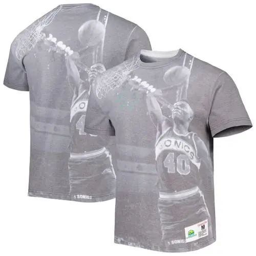 Mitchell & Ness Shawn Kemp Heather Seattle Supersonics Above The Rim T-shirt - Gray