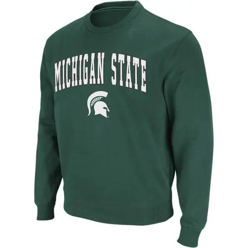 COLOSSEUM Michigan State Spartans Arch & Logo Crewneck Sweatshirt - Green