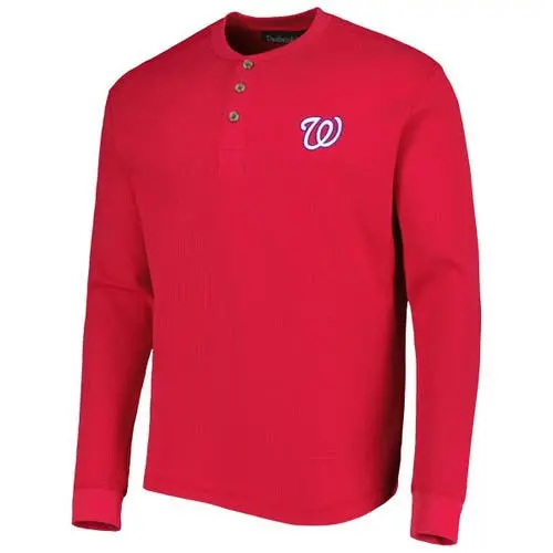 DUNBROOKE Washington Nationals Maverick Long Sleeve Henley T-shirt