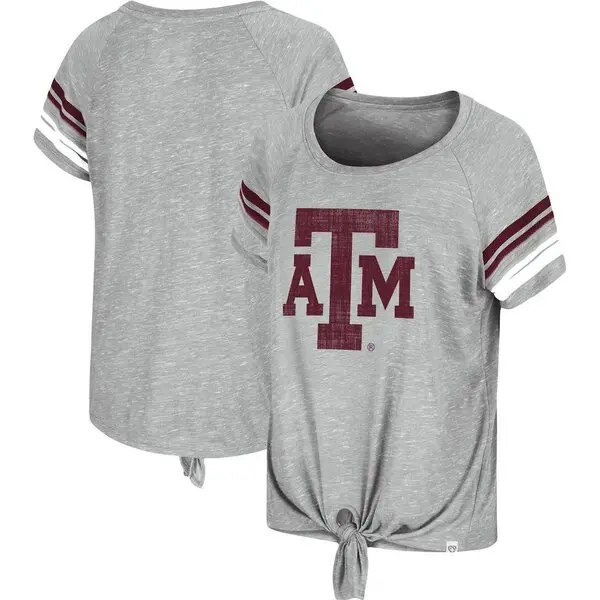 COLOSSEUM Texas A&m Aggies Boo You Knotted Raglan T-shirt - Heather Gray