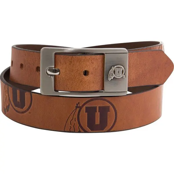 EAGLES WINGS Utah Utes Brandish Leather Belt - Brown