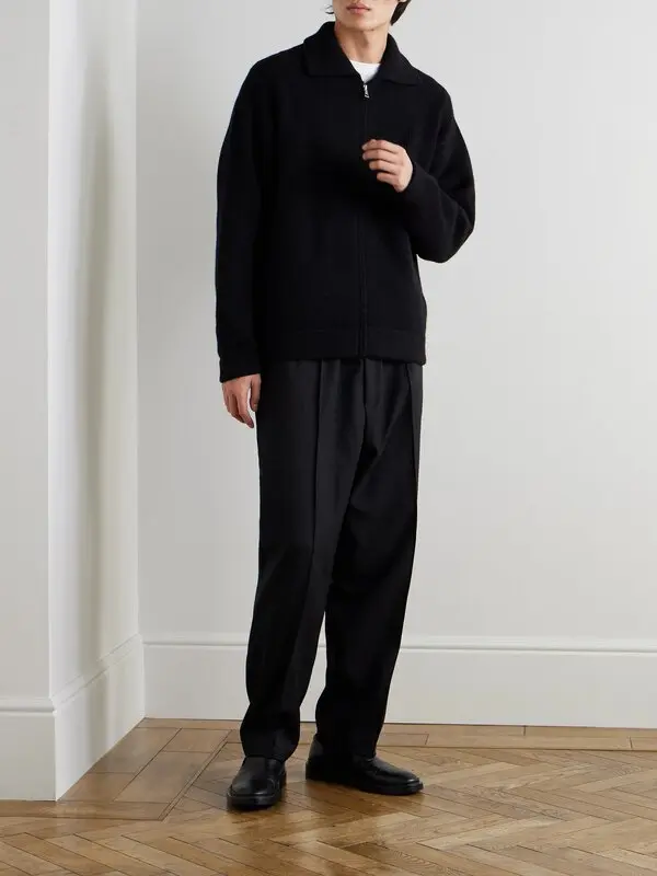 THE ELDER STATESMAN Cashmere Zip-up Sweater