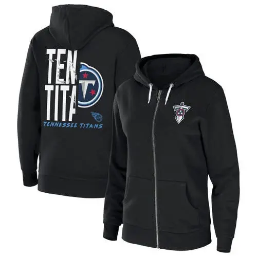 WEAR BY ERIN ANDREWS Tennessee Titans Sponge Fleece Full-zip Hoodie - Black