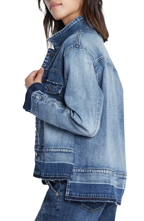 WASH LAB DENIM Raw Hem Jacket - Chill Blue Light