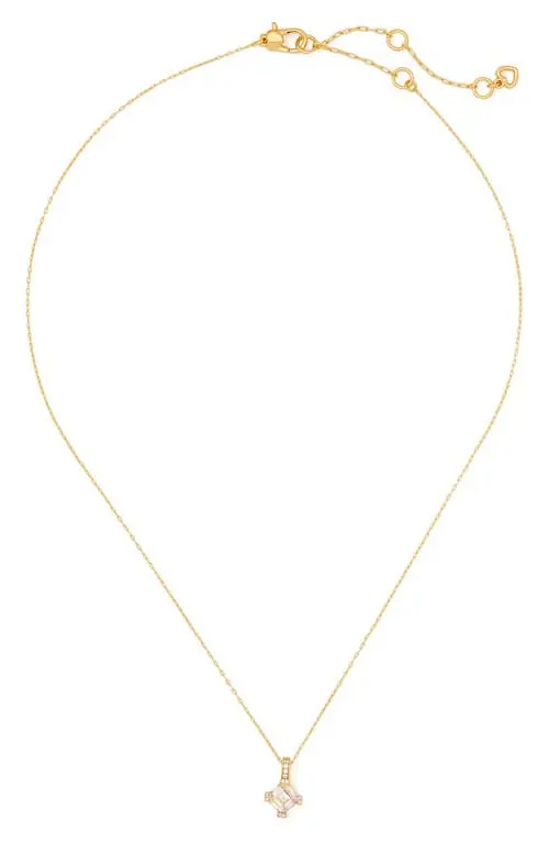 Kate Spade New York Cubic Zirconia Pendant Necklace - Clear/gold.