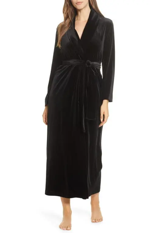 Natori Natalie Velvet Robe - Blk Black