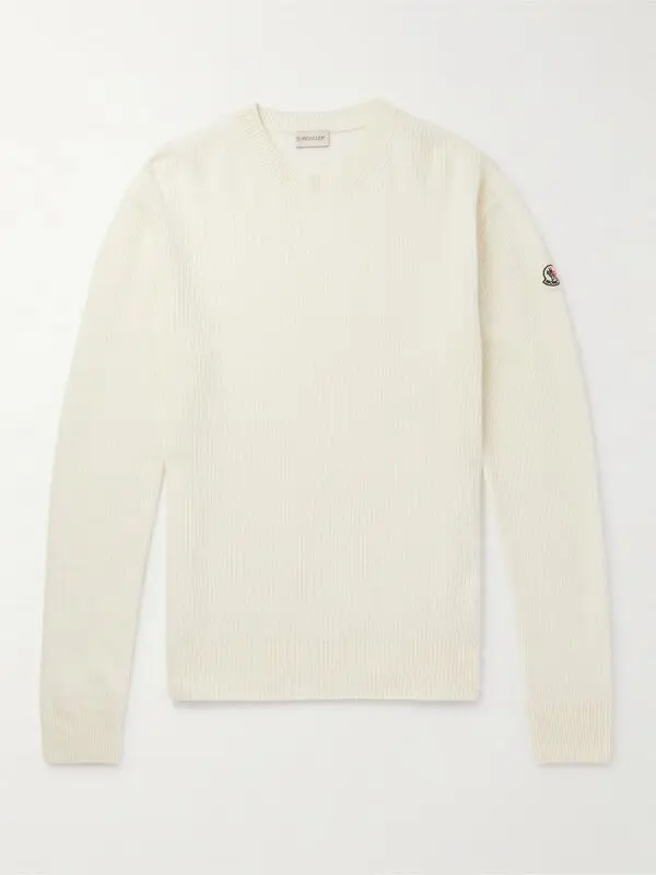 Moncler Ribbed Virgin Wool And Cashmere-blend Sweater