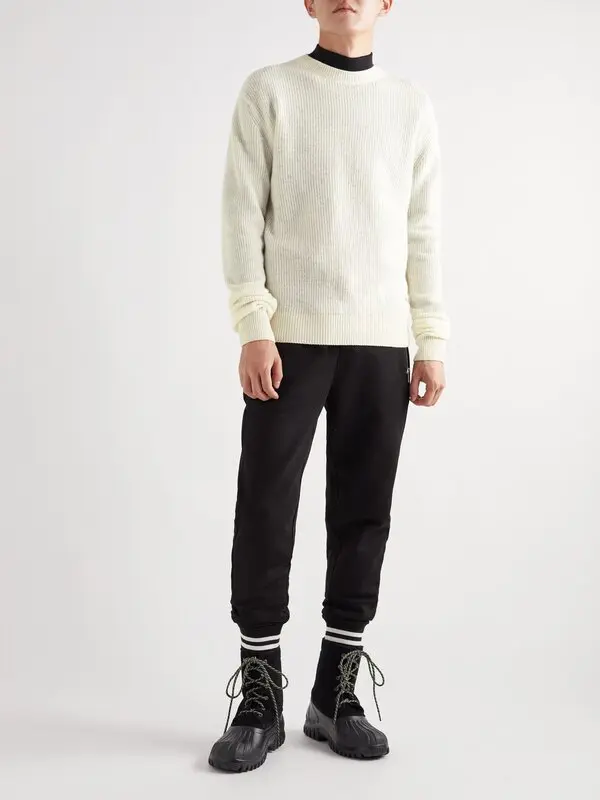 Moncler Ribbed Virgin Wool And Cashmere-blend Sweater
