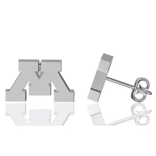 DAYNA DESIGNS Minnesota Golden Gophers Team Logo Post Earrings - Silver