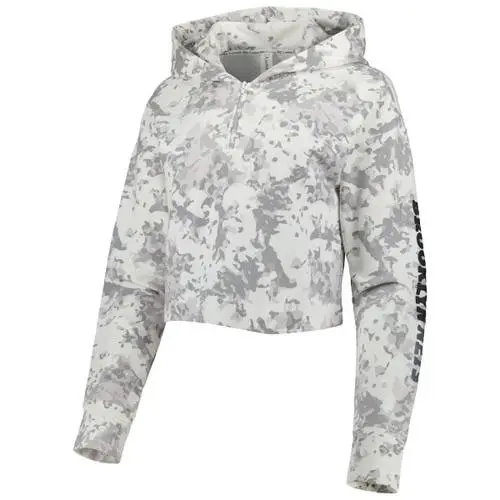 LUSSO Maia Tri-blend Cropped Quarter-zip Top
