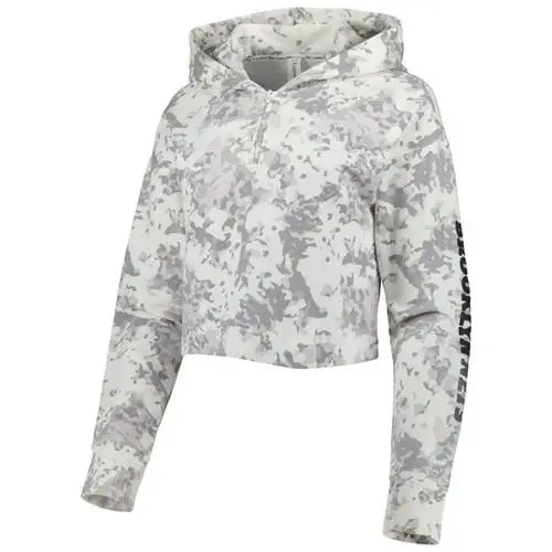 LUSSO Maia Tri-blend Cropped Quarter-zip Top