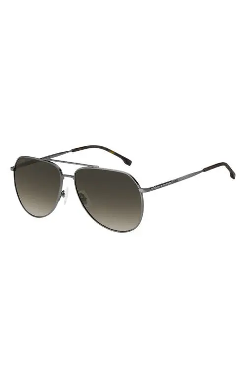 BOSS 61mm Aviator Sunglasses - Dark Ruthenium