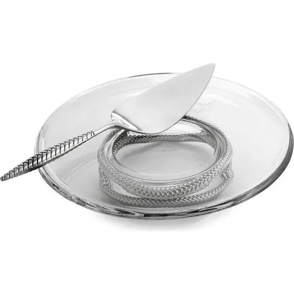 NAMBE Braid Pedestal Cake Plate & Server - Silver