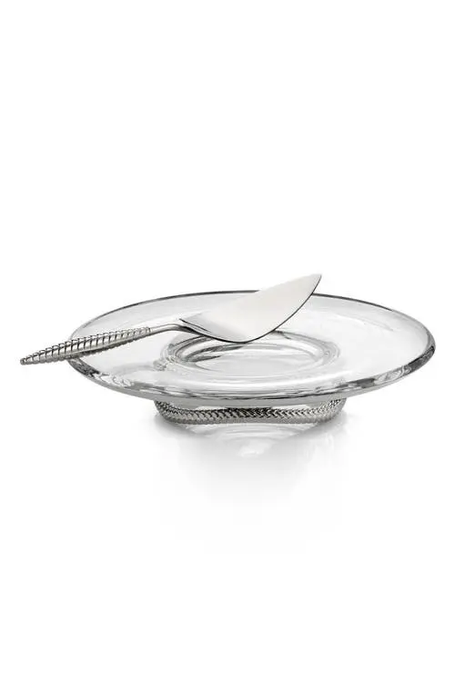 NAMBE Braid Pedestal Cake Plate & Server - Silver