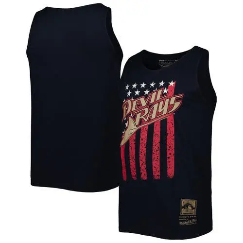 Mitchell & Ness Tampa Bay Rays Cooperstown Collection Stars And Stripes Tank Top - Navy