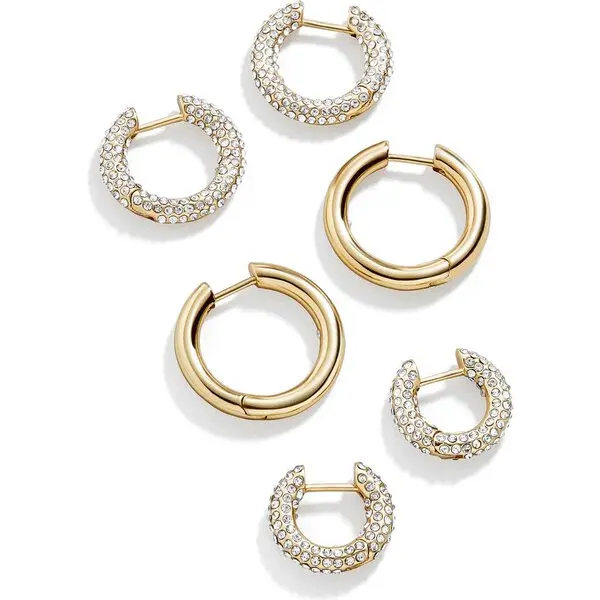 Baublebar Lucy Set Of 3 Huggie Hoop Earrings - Gold