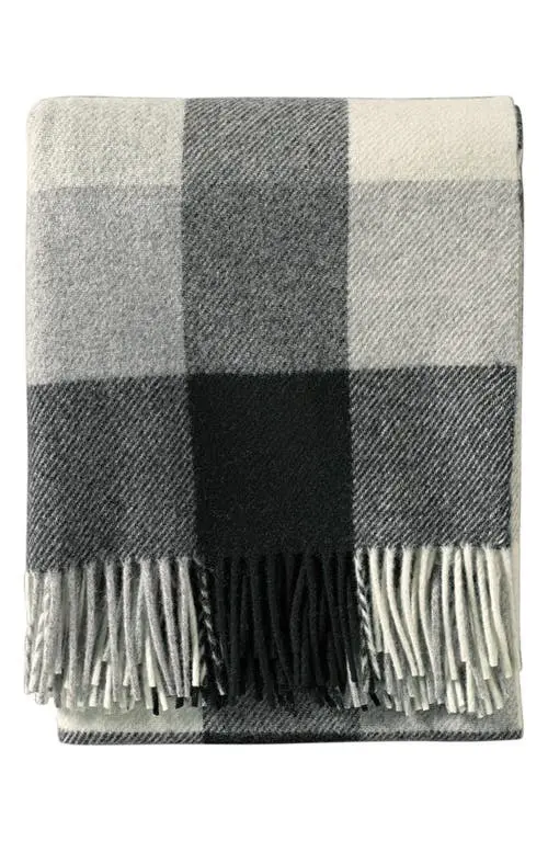 Pendleton Plaid Washable Wool Throw - Black/ Ivory