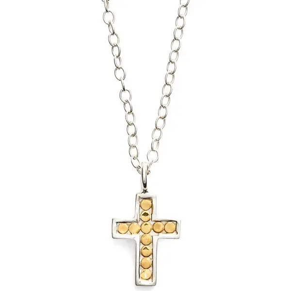 Anna Beck Gili Reversible Mini Cross Necklace - Two Tone