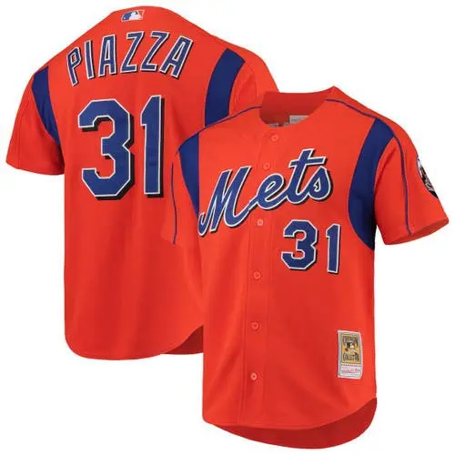Mitchell & Ness Mike Piazza New York Mets Cooperstown Collection Mesh Batting Practice Button-up Jersey