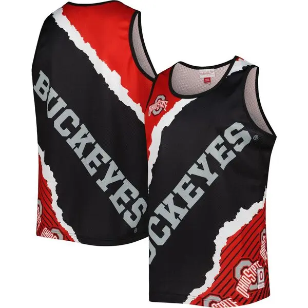 Mitchell & Ness Scarlet Ohio State Buckeyes Jumbotron 2.0 Sublimated Tank Top