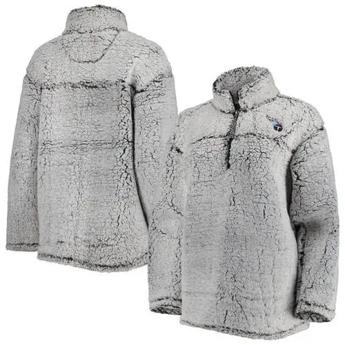 G-III 4HER BY CARL BANKS Tennessee Titans Sherpa Quarter-zip Jacket - Gray