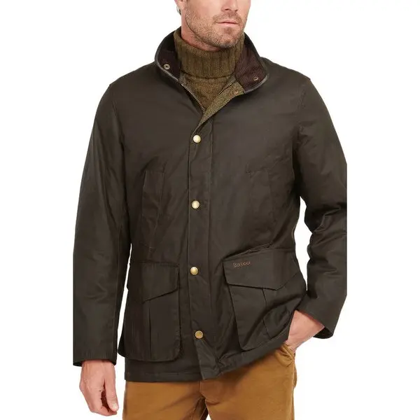 Barbour Hereford Waxed Cotton Jacket - Olive
