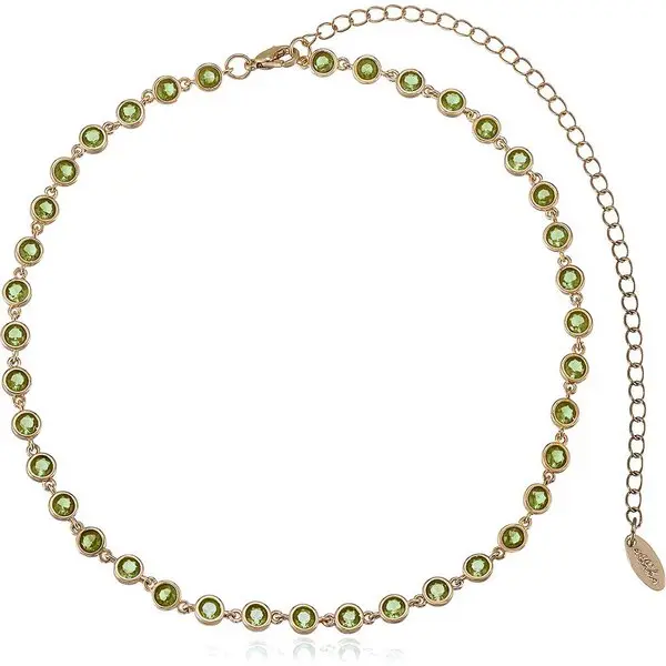 Ettika Cubic Zirconia Bezel Collar Necklace - Green